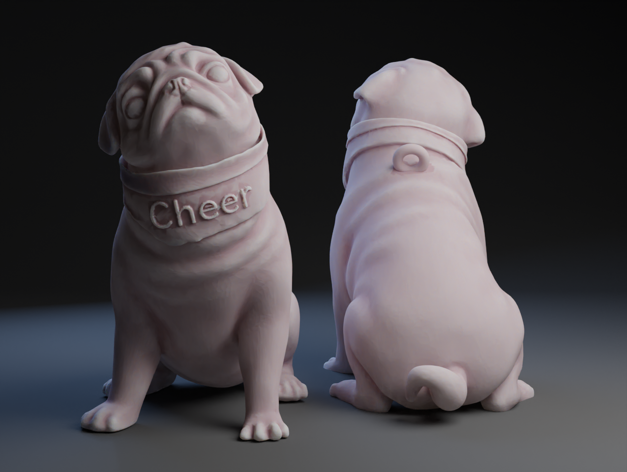 Christmas Cheer Pug Ornament. by Peter Farell | Download free STL model ...
