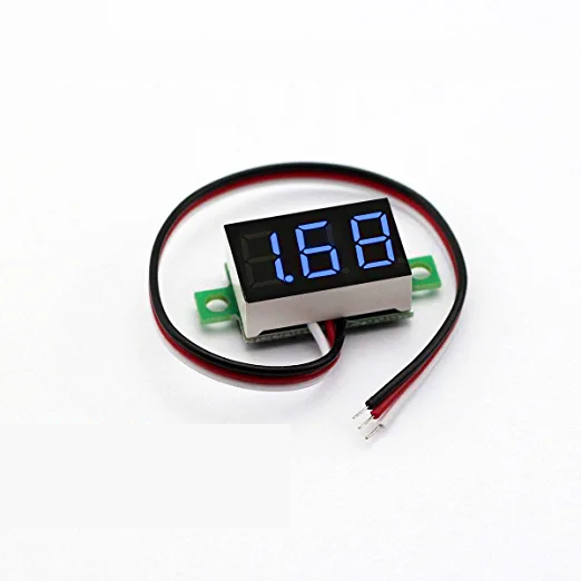 Three-Wire Calibratable DC 0~30V Blue Digital Mini Voltmeter Gauge by ...