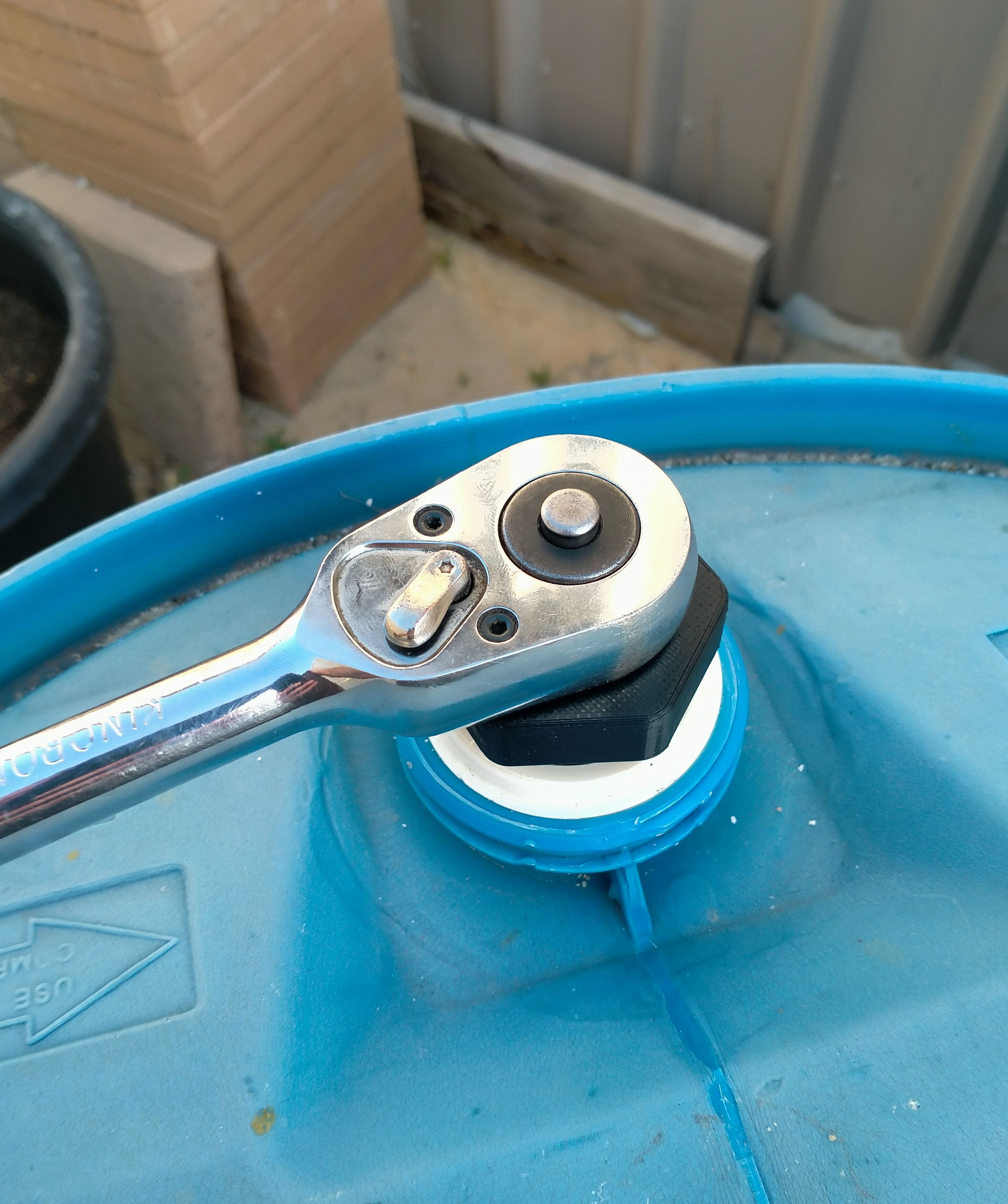 Poly Barrel Bung Cap & Wrench (cross pattern) by Mearcat | Download ...