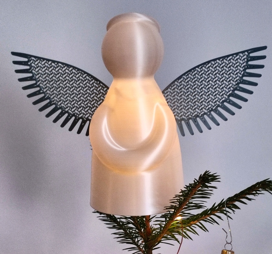 Simple Angel Treetopper in Vase Mode - fast print with wings with ...