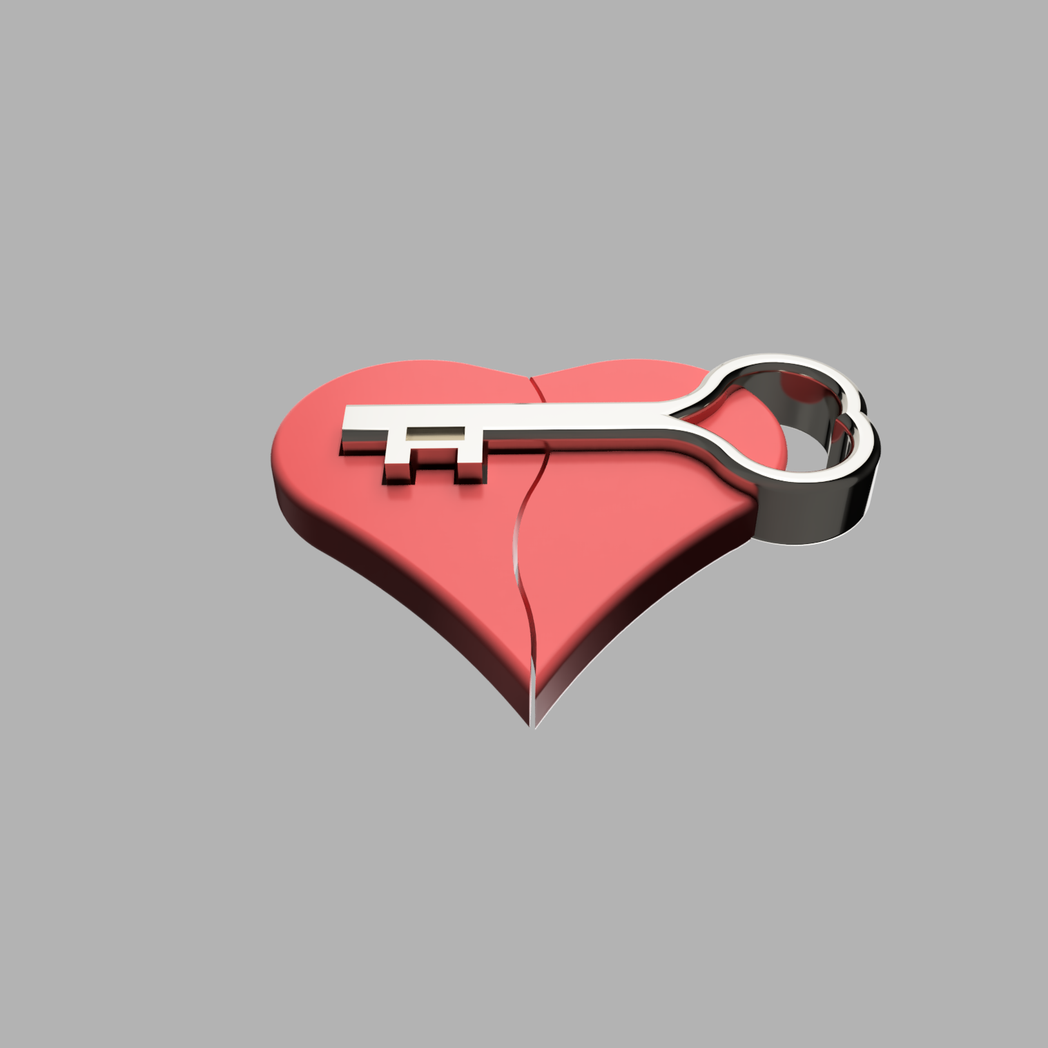 KEY TO HEART DOUBLE PENDANT by KaosuNeko | Download free STL model ...