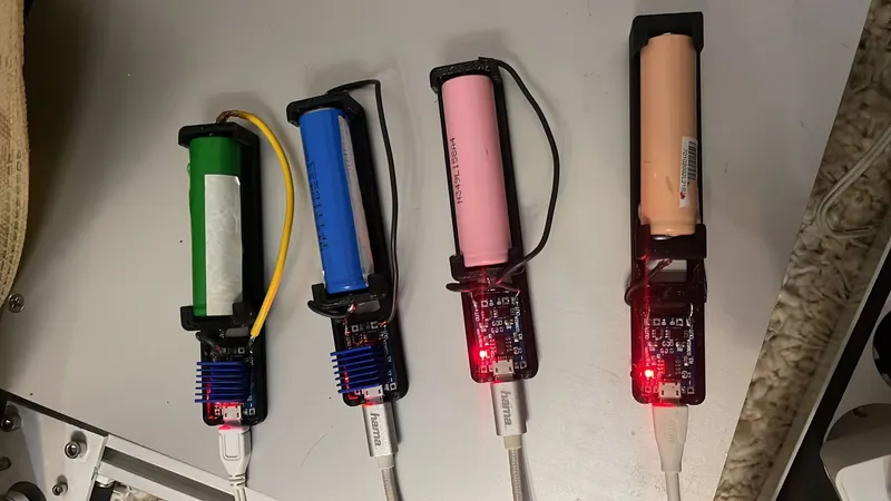 Print in place spring loaded 18650 Battery cell holder / charger TP4056 ...