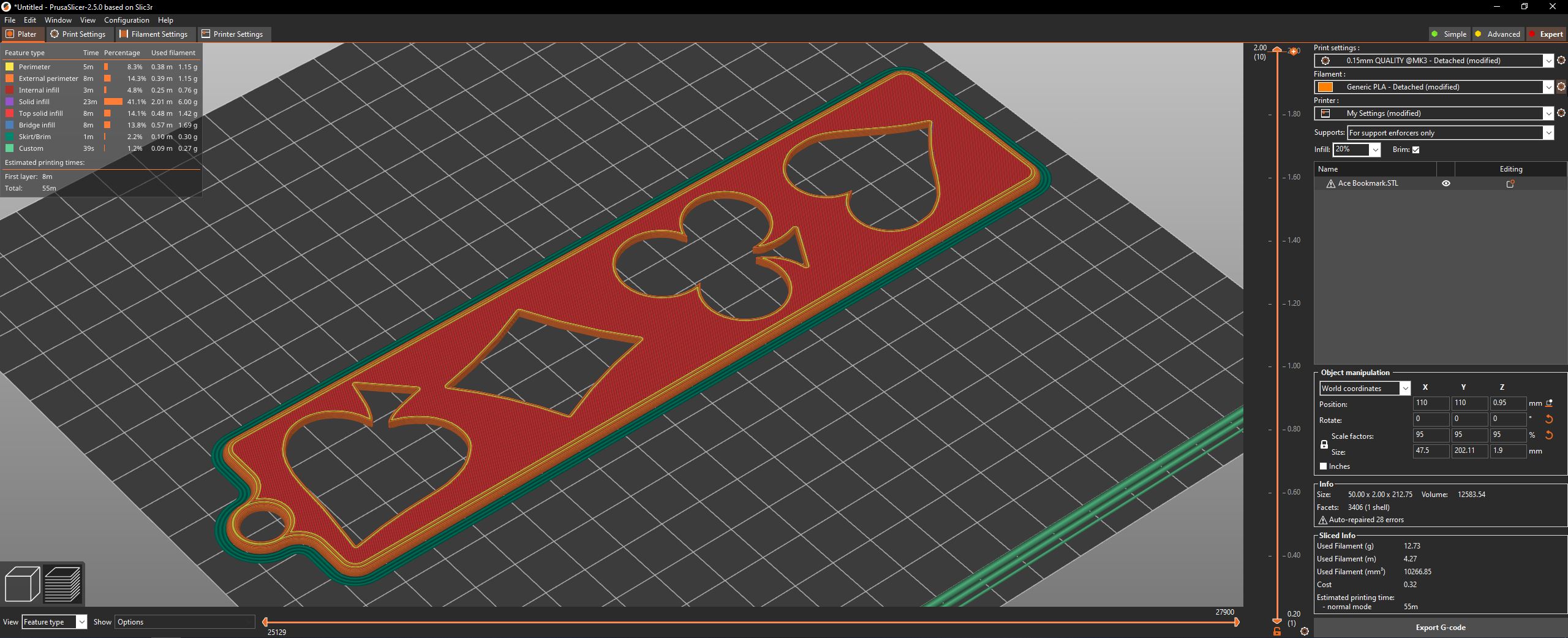 Ace Bookmark by slavik kopanov | Download free STL model | Printables.com