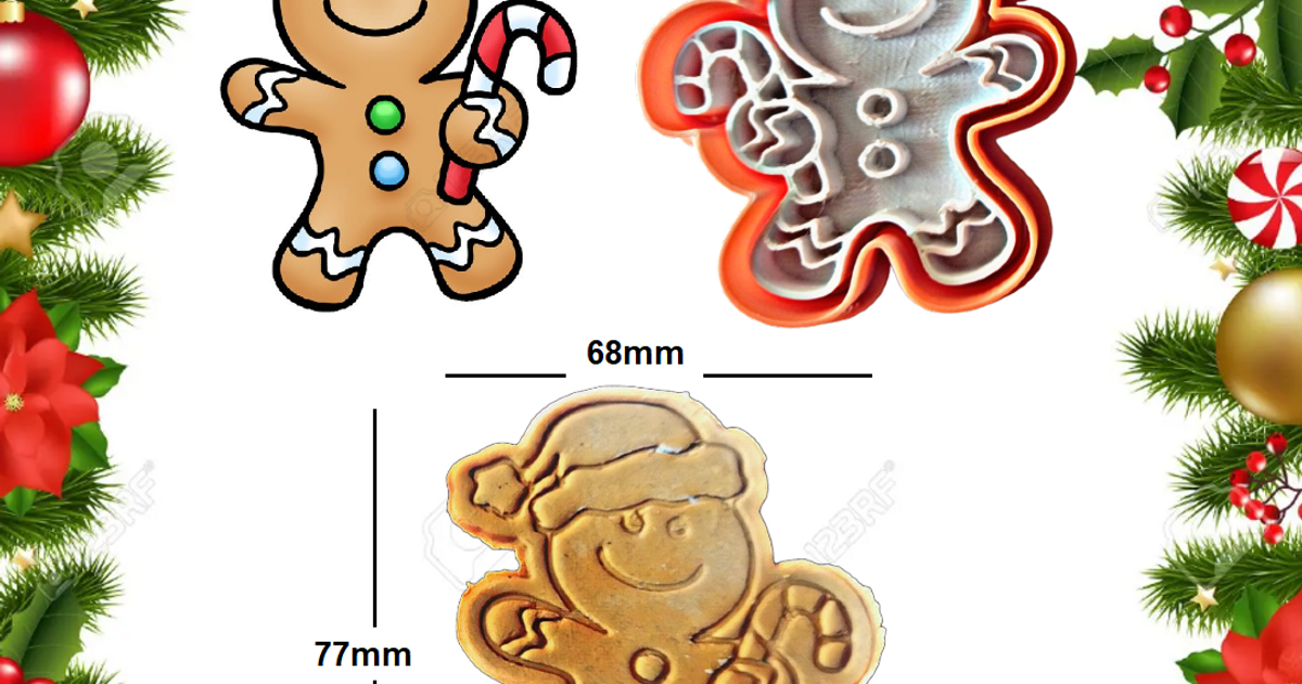 cutter and marker christmas gingerbread man fondant cookies by ...