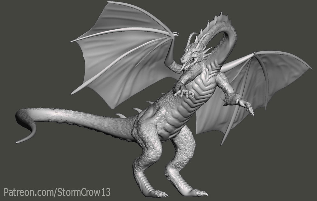 2nd Ed AD&D Silver Dragon by StormCrow 13 | Download free STL model ...