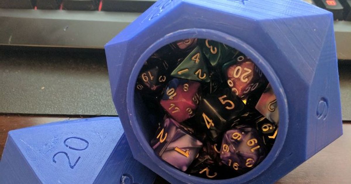 Screw Top D20 Dice Box V2 by StormCrow 13 | Download free STL model ...