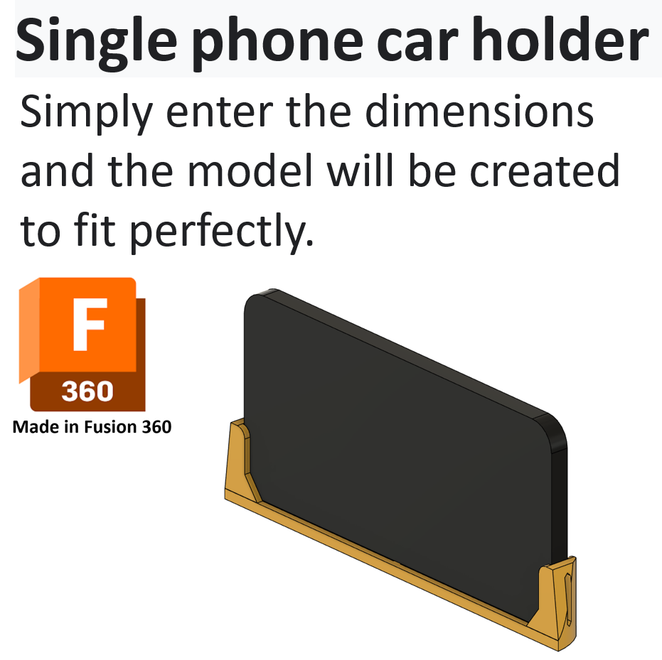 Car smart phone holder for singles by vmLOGIC | Download free STL model ...
