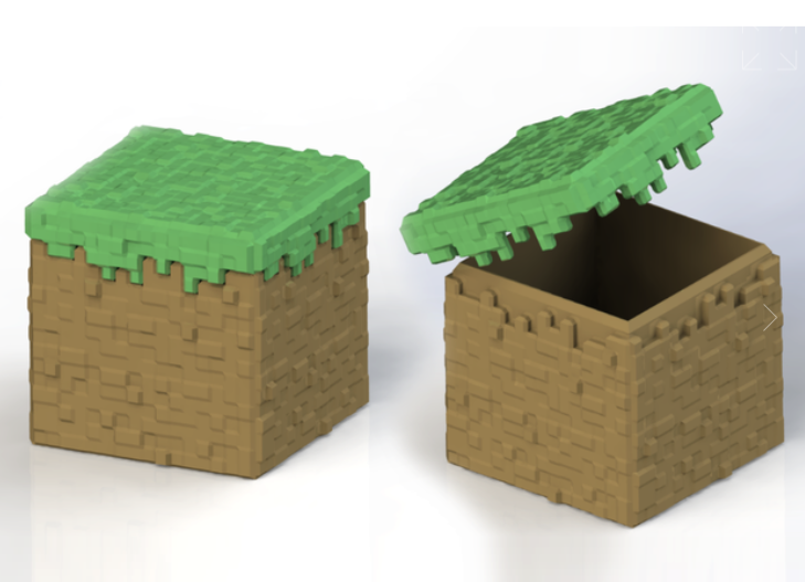 Minecraft Grass Block Container by DevKnochen | Download free STL model ...