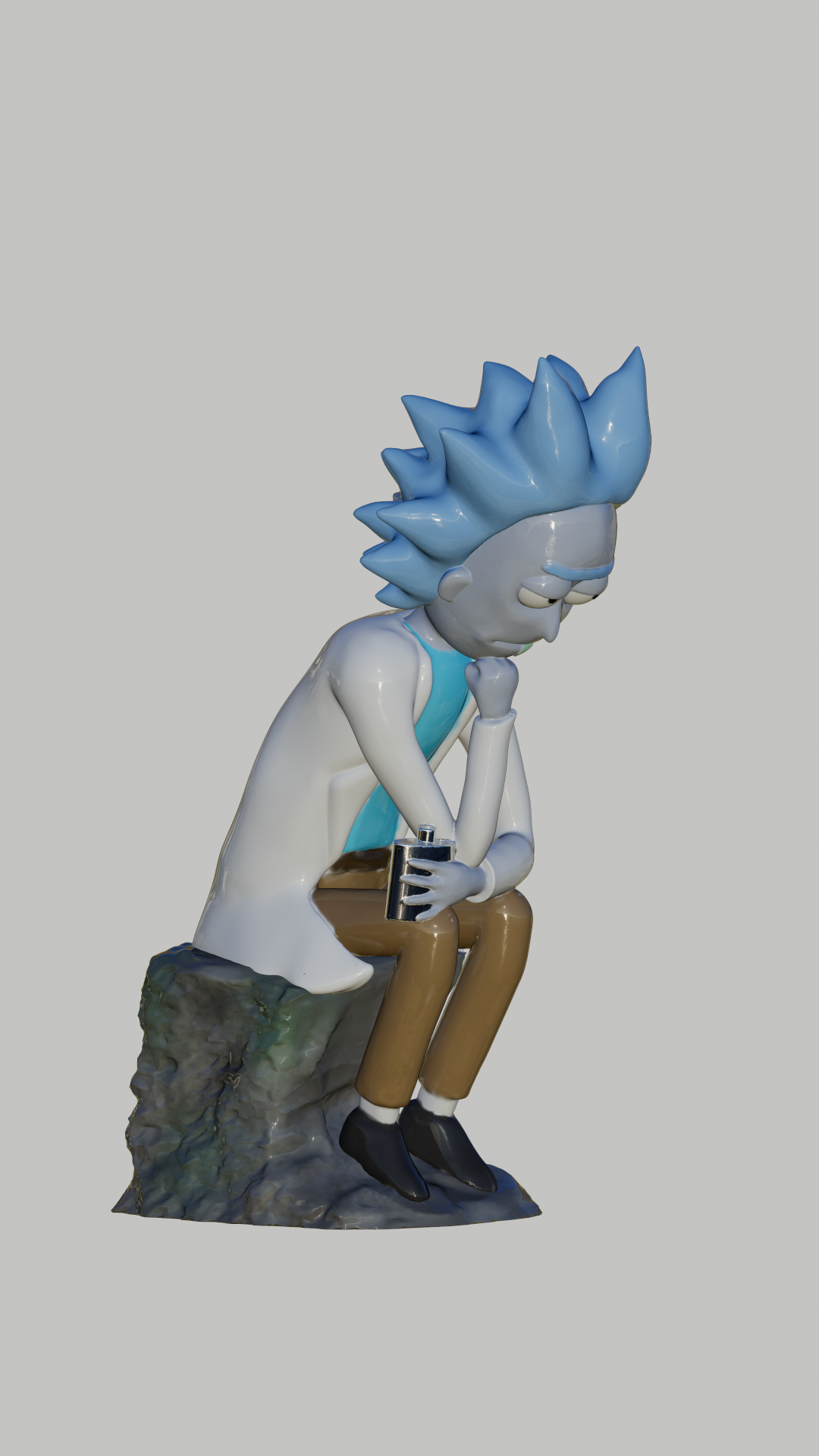 Rick The Thinker - Rick and Morty by IK3D | Download free STL model ...