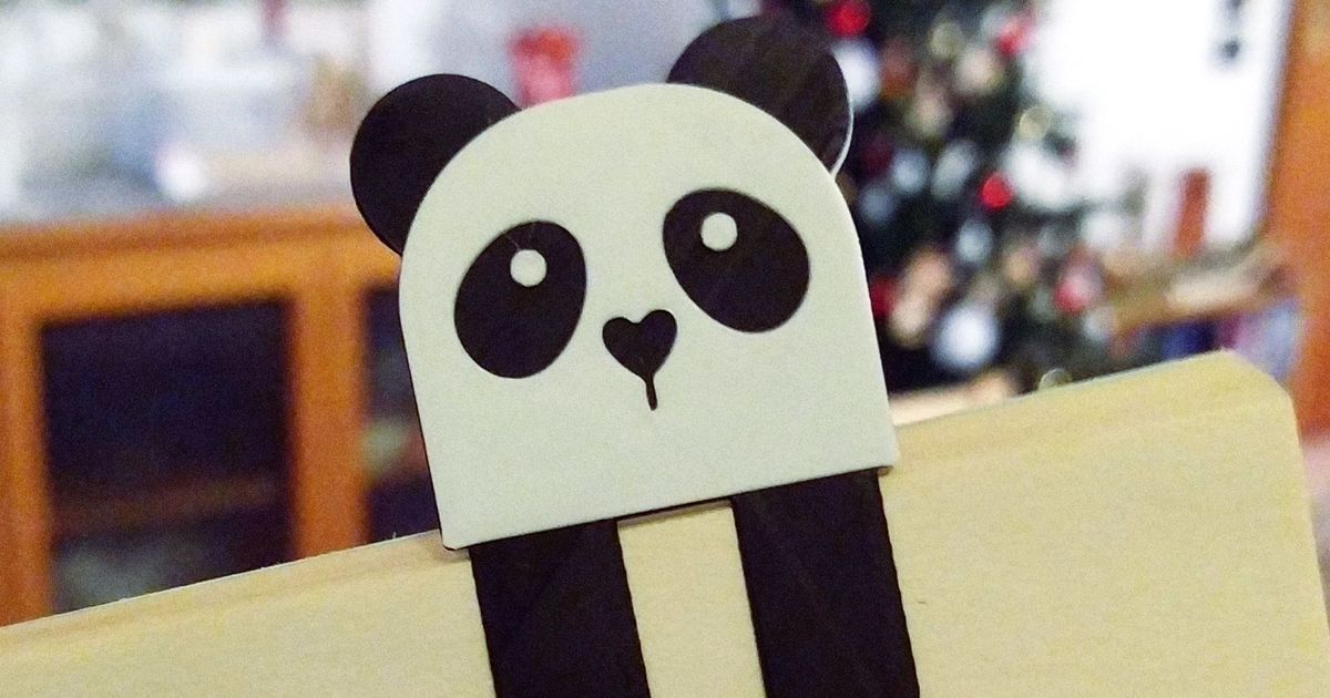 Cute Panda bookmark by Matuz | Download free STL model | Printables.com