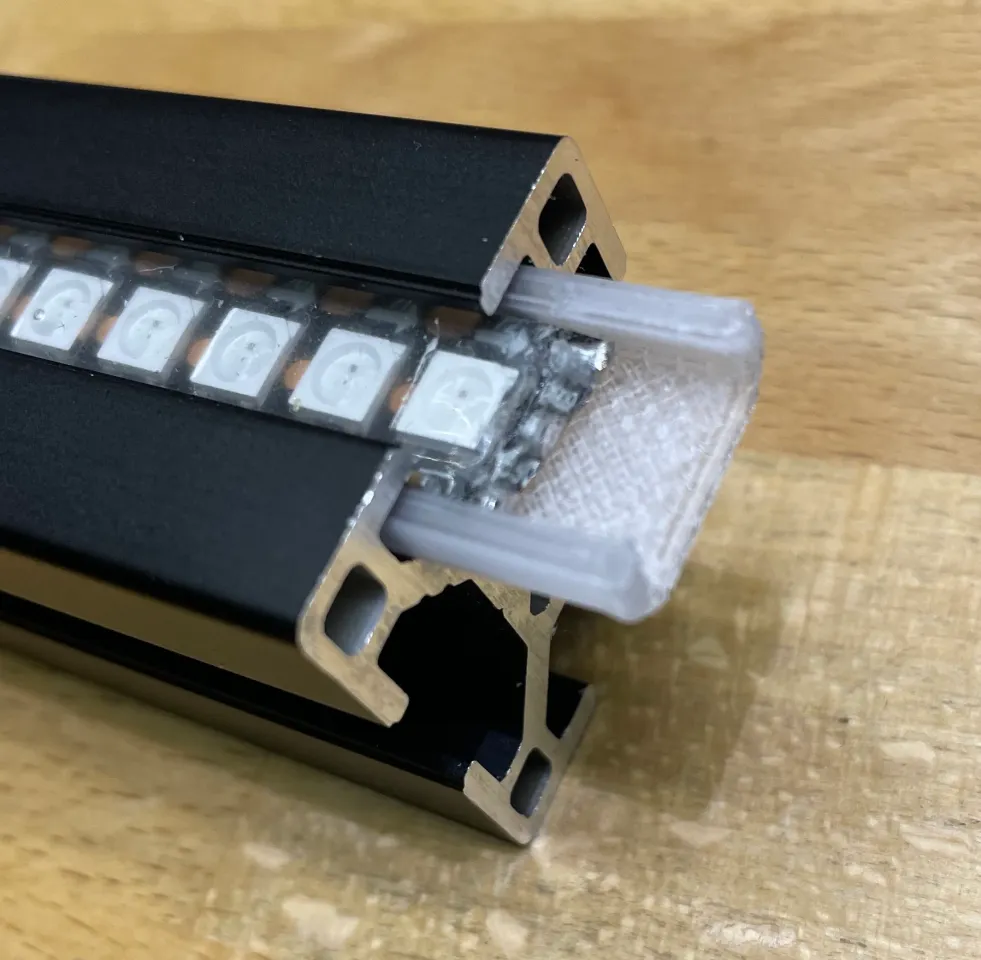 3030 Extrusion Neopixel inline holder by andre2000 | Download free STL ...