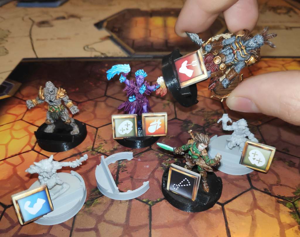 Gloomhaven discreet conditions tokens support for characters miniatures ...