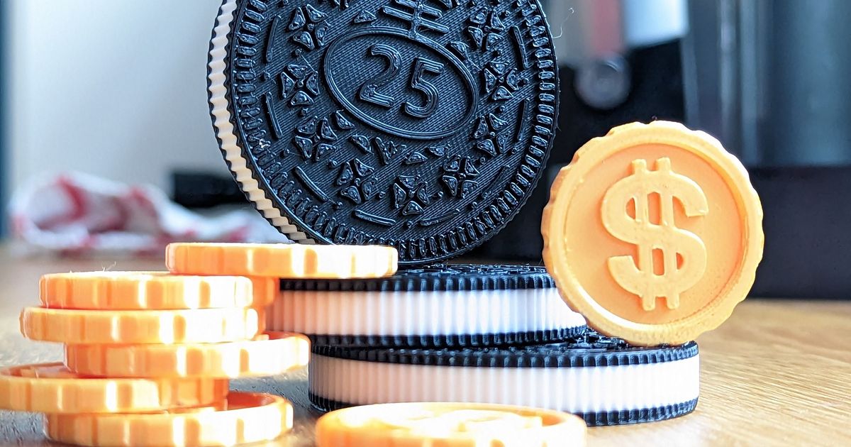 Cookie Coin (oreo style) by slayernine | Download free STL model ...