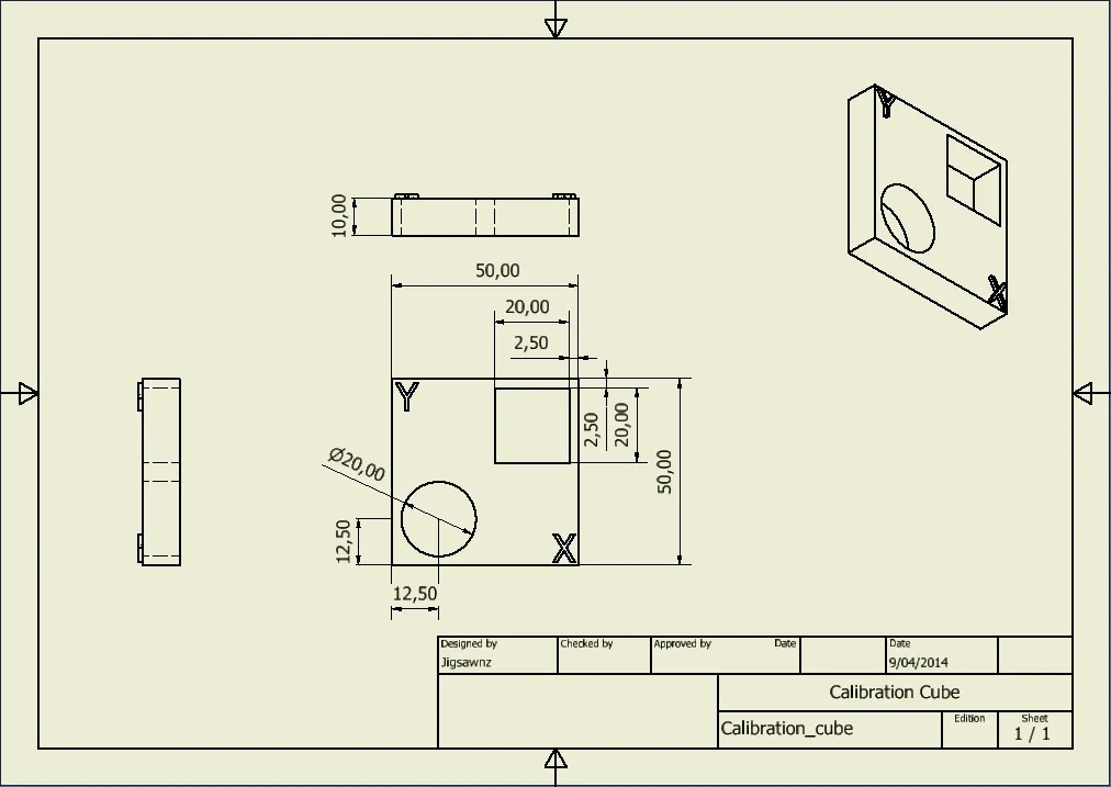 Calibration cube for verifying dimensions. by nano | Download free STL ...