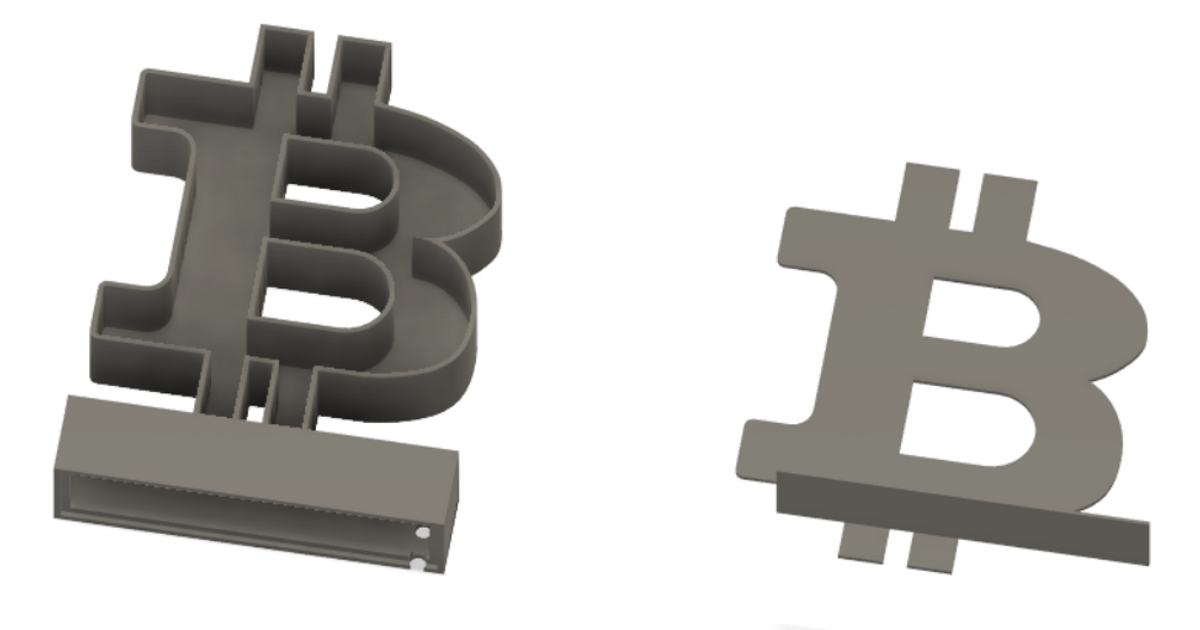 3d Printable Bitcoin Stand With Led Strips Arduino Neopixel By Hackind Hackind Download Free 