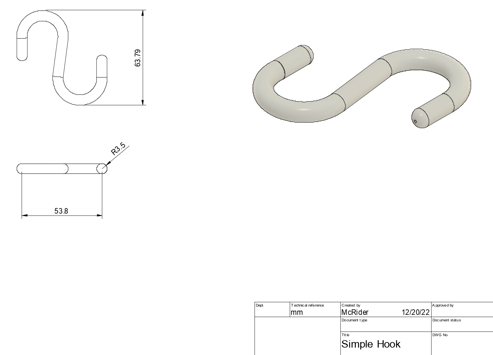 Simple Hook by CeptoRider | Download free STL model | Printables.com