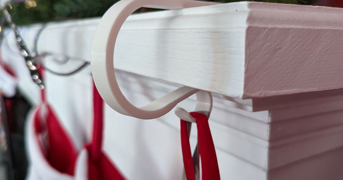 Stocking Mantle Hanger by nathanw | Download free STL model ...