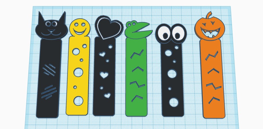 Simple to print Bookmarks with Heart, Frog and Smiley Shapes by ...