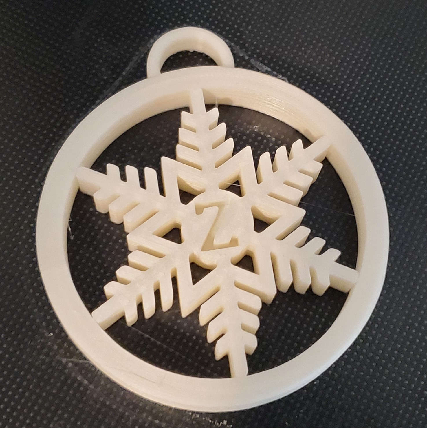 Snowflake Ornament with Initial (All letters A-Z) by Tripod Tech ...