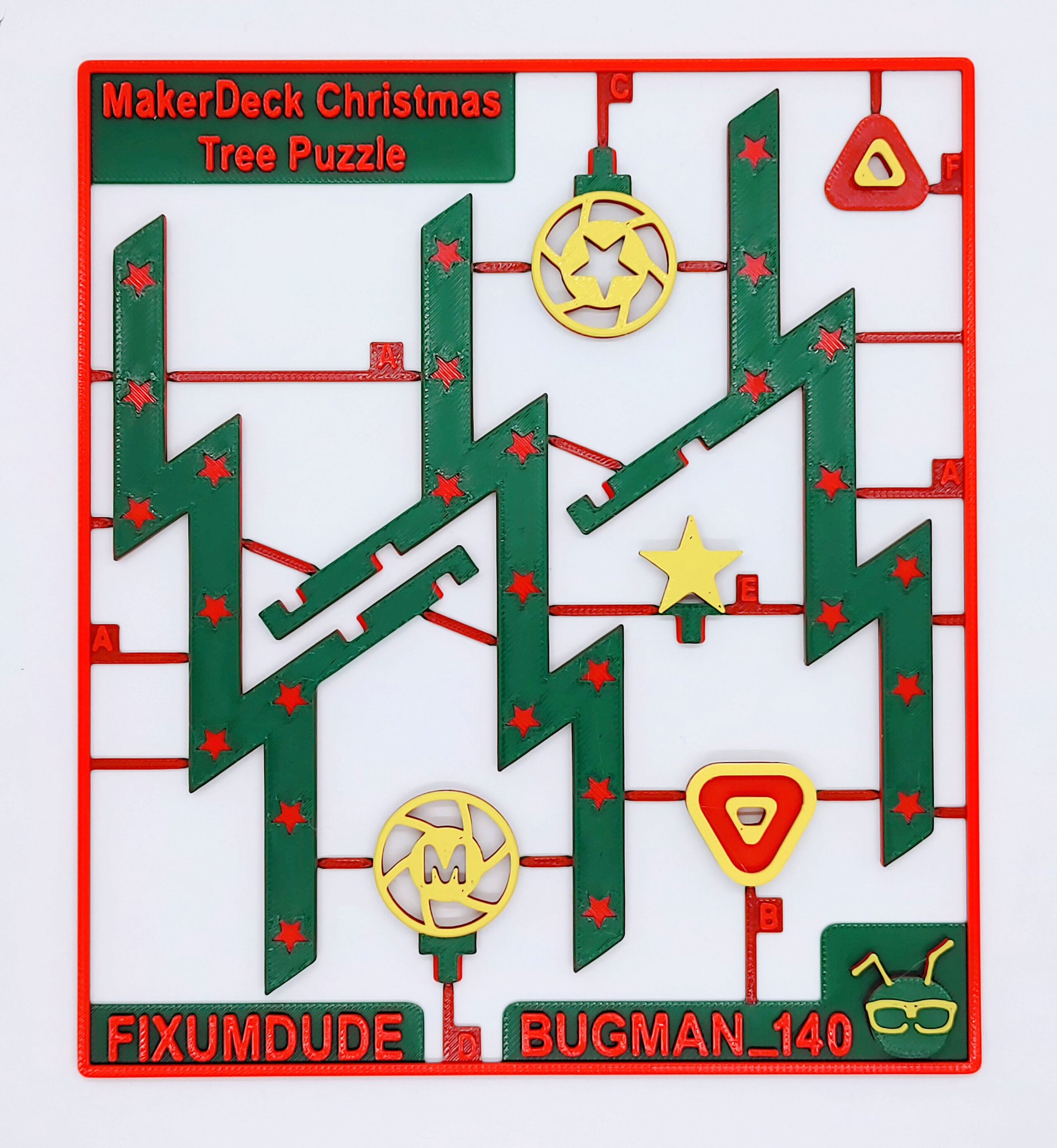 MakerDeck Christmas Tree Puzzle Card by Bugman_140 | Download free STL ...