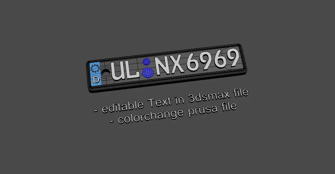 Vehicle number plate keyring. by David Kisel | Download free STL model ...