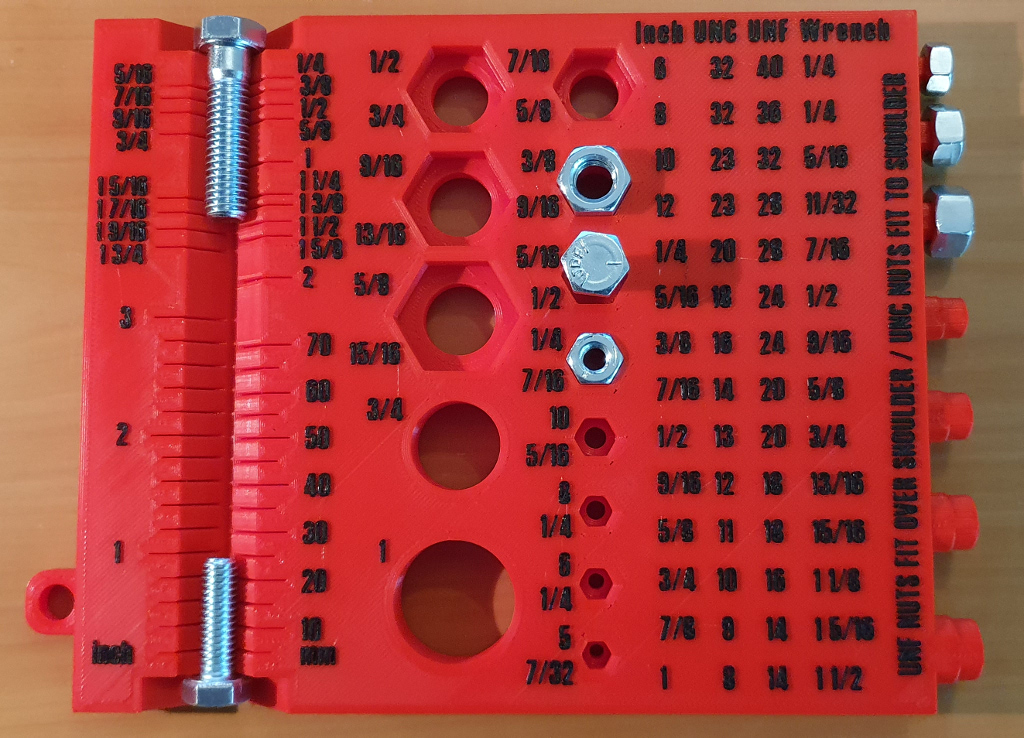 Inch Measuring Tool for Screws, Nuts, Bolt Heads, Wrenches (incl. Hex ...