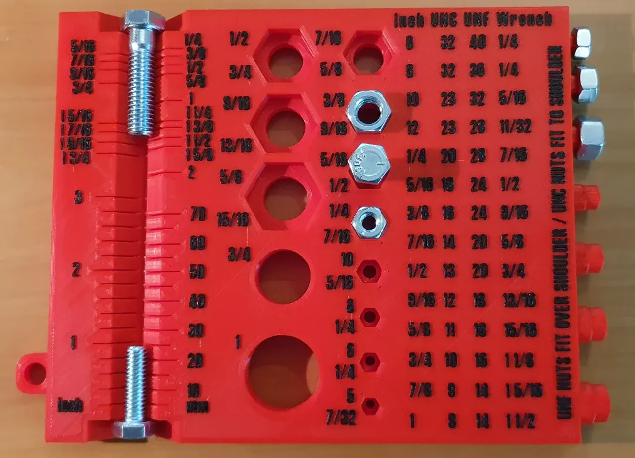 Inch Measuring Tool for Screws, Nuts, Bolt Heads, Wrenches (incl. Hex ...