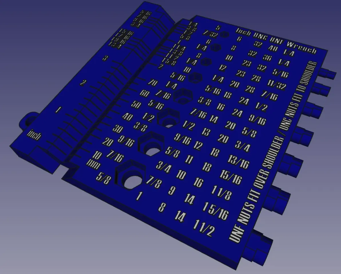 Inch Measuring Tool for Screws, Nuts, Bolt Heads, Wrenches (incl. Hex ...