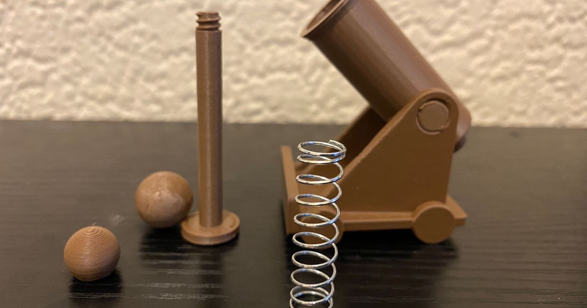 Working Cannon (Not Print in Place) by StickyRib | Download free STL ...