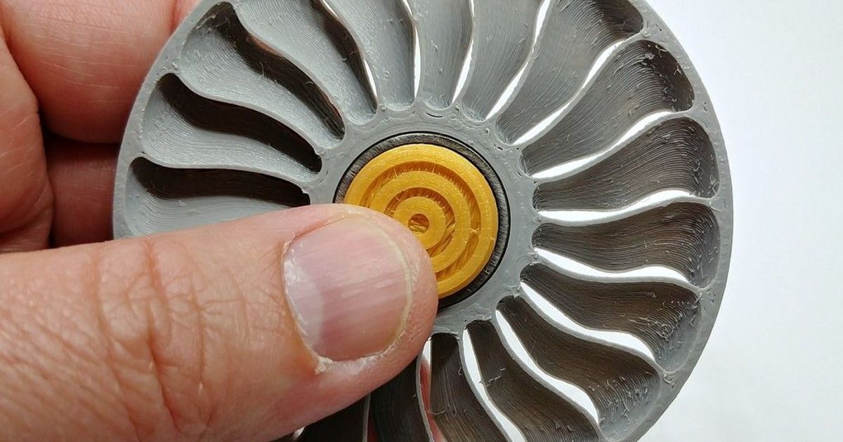 Modern Jet Turbine Fan Fidget Spinner by Mistertech | Download free STL ...