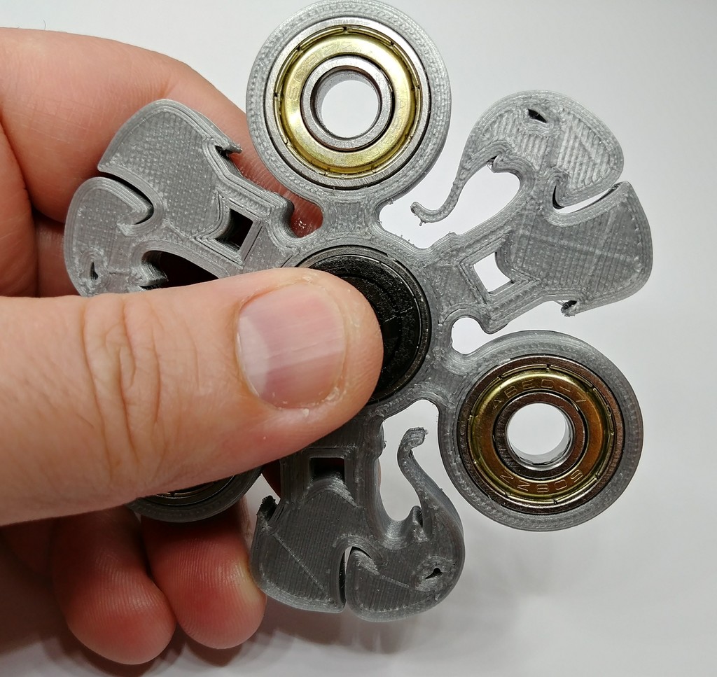 Elephant Fidget Spinner by Mistertech | Download free STL model ...