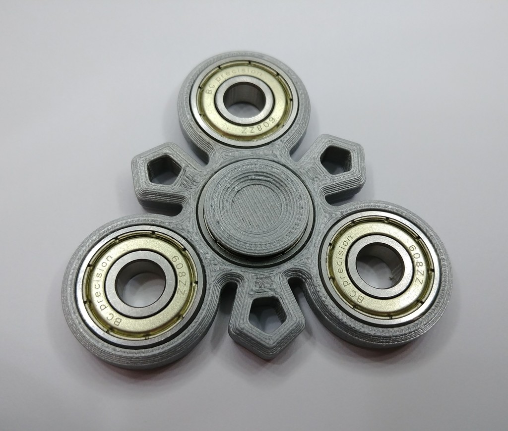 Tri Fidget Spinner with decoration by Mistertech | Download free STL ...