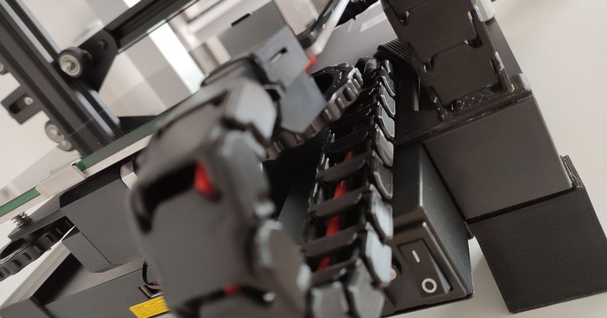 Solid Ender 3 V2 Cable Chain mount for Y/Z axis with rerouted cables ...