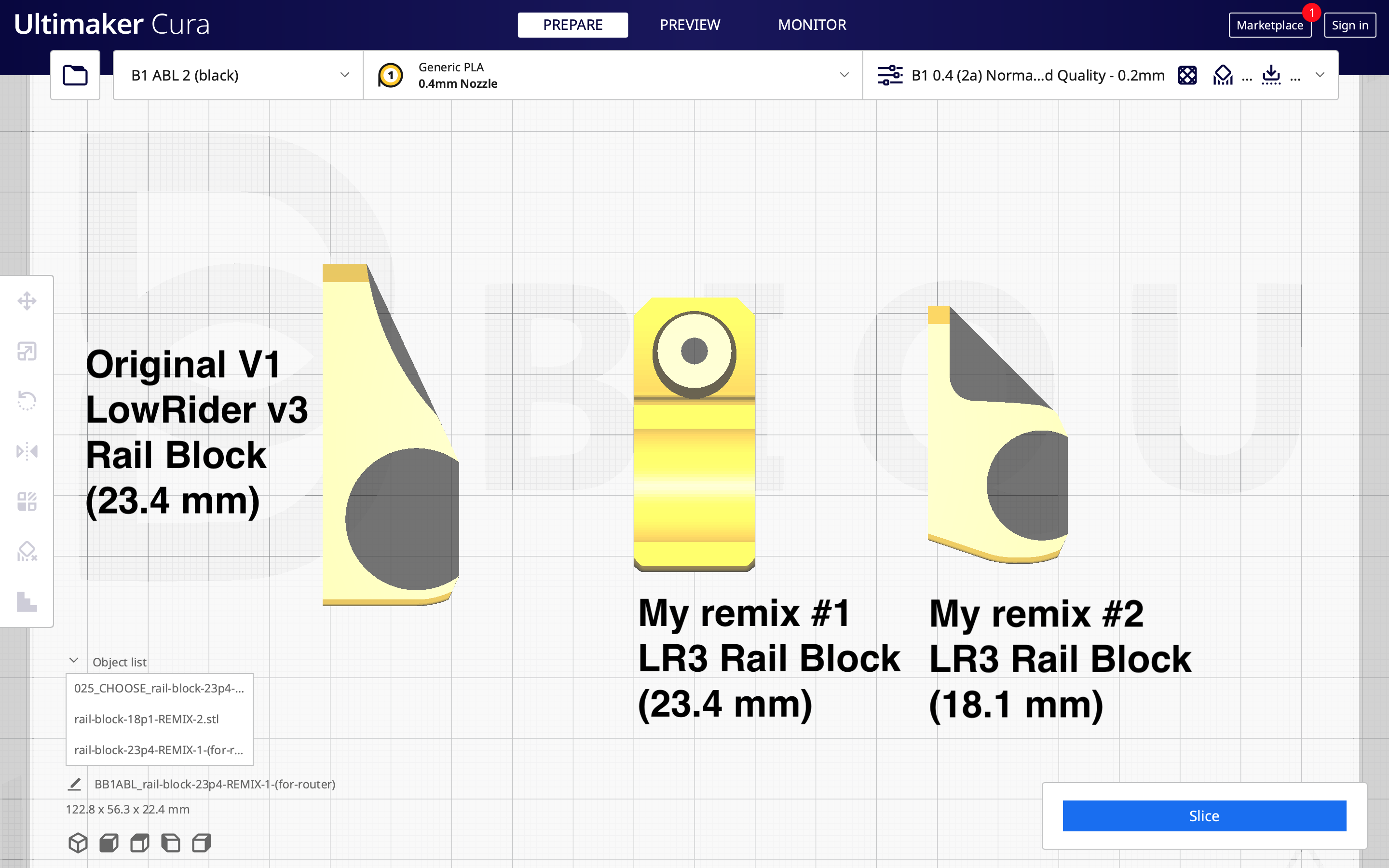 LowRider 3 CNC - two remixes of Rail Blocks (23.4 mm and 18.1 mm) for ...