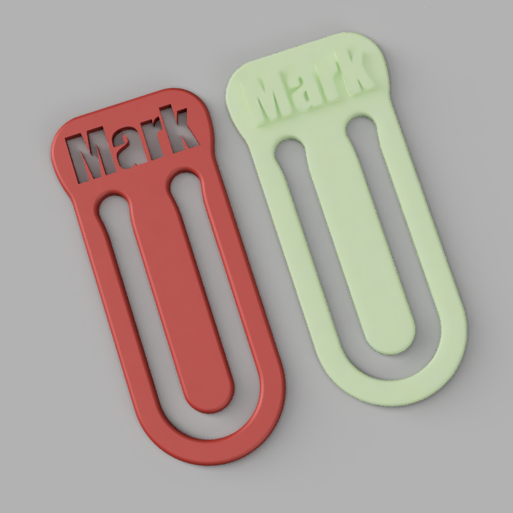 Mark the Bookmark extruded and engraved by MirkoFerronato | Download ...