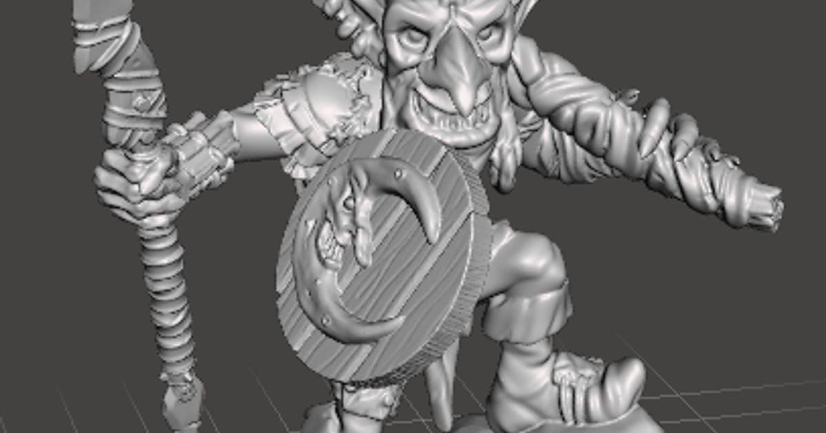 Mutant Goblin Warrior Axe Shield Glaive by FourZeroSix | Download free ...