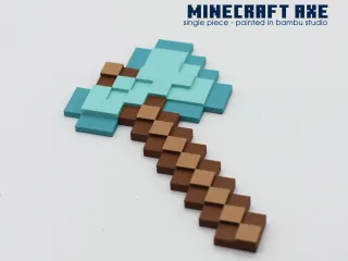 Minecraft Axe // single piece // painted in Bambu Studio by Nils Kal ...