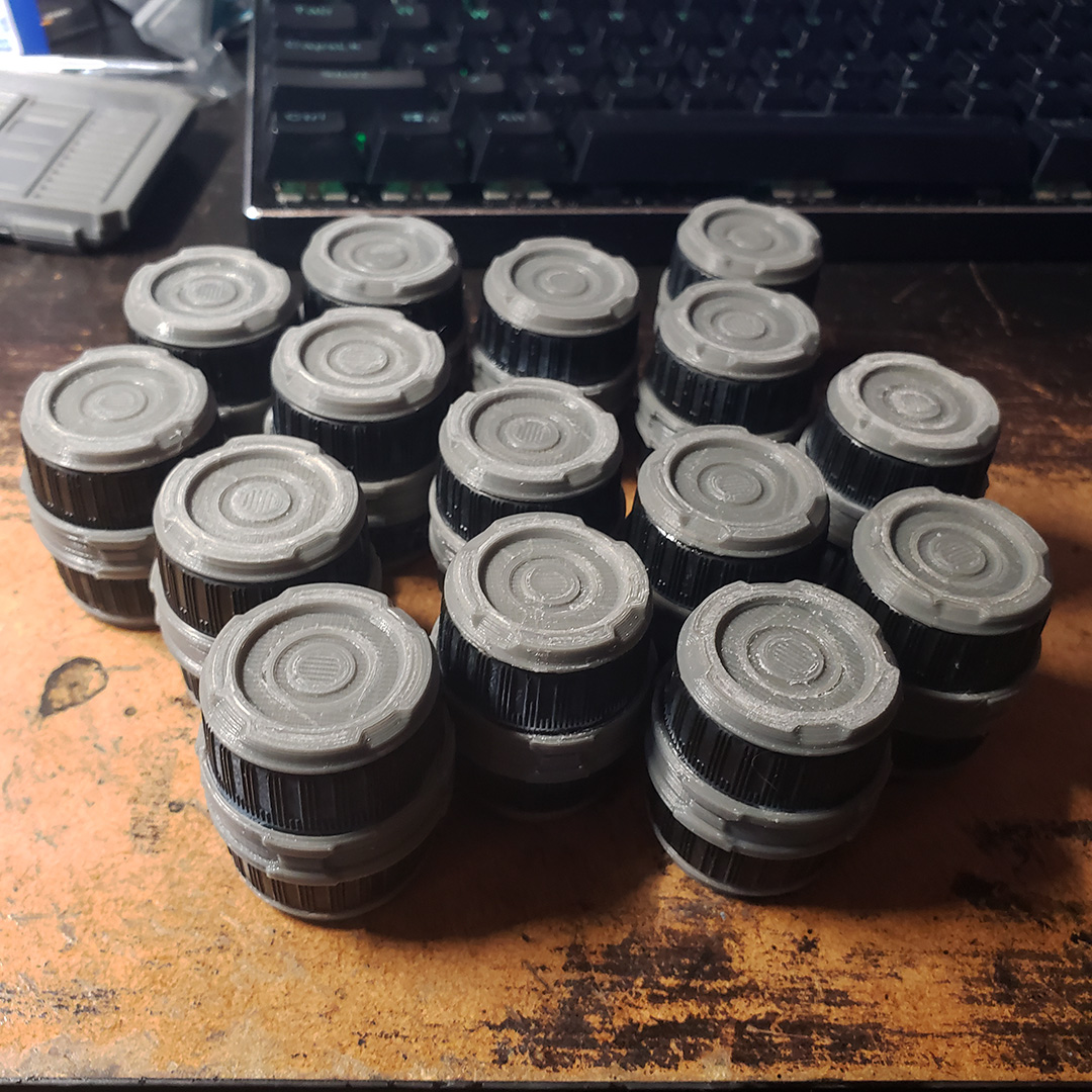 Bottlecap scifi barrel terrain by LeoIsMaking | Download free STL model | Printables.com