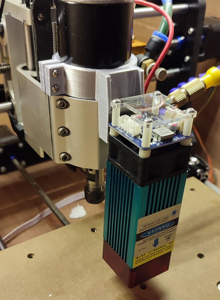 Laser bracket for CNC spindle (e.g. Comgrow 5W laser) by Marcel ...