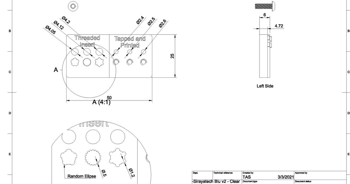Resin Material Threaded Fastener Test Block by PrussianTomasUSA ...