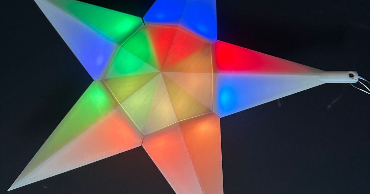 X-MAS star with controllable LED's by bvbreukelen | Download free STL ...