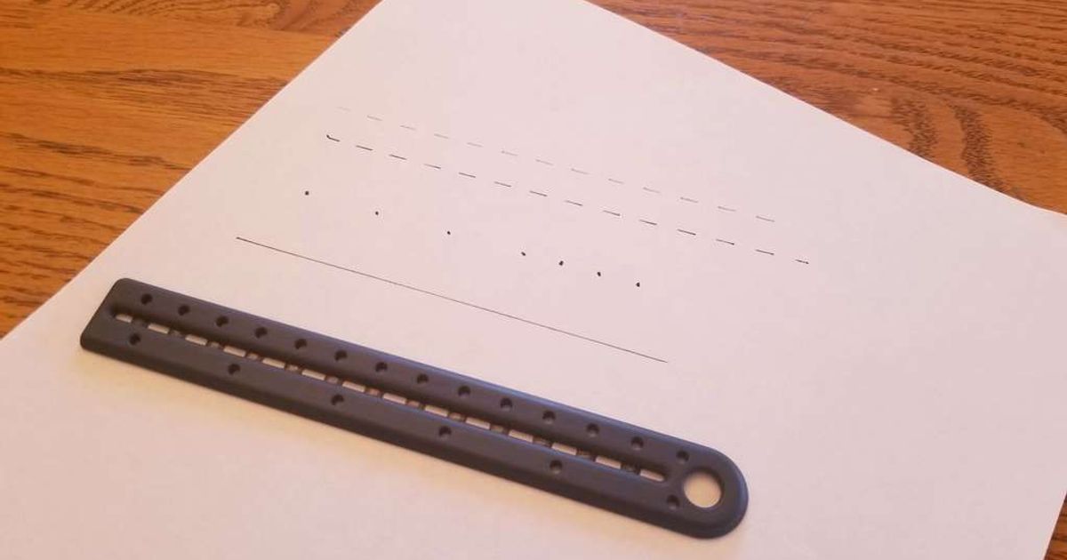 Dashed Line Straight Edge and Ruler by Alison | Download free STL model ...