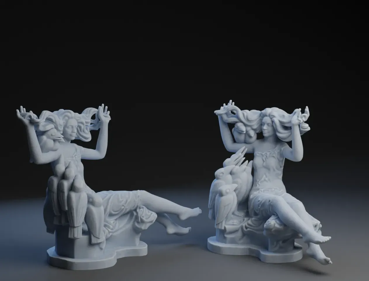 Hexe Witch with Ravens by Peter Farell | Download free STL model ...