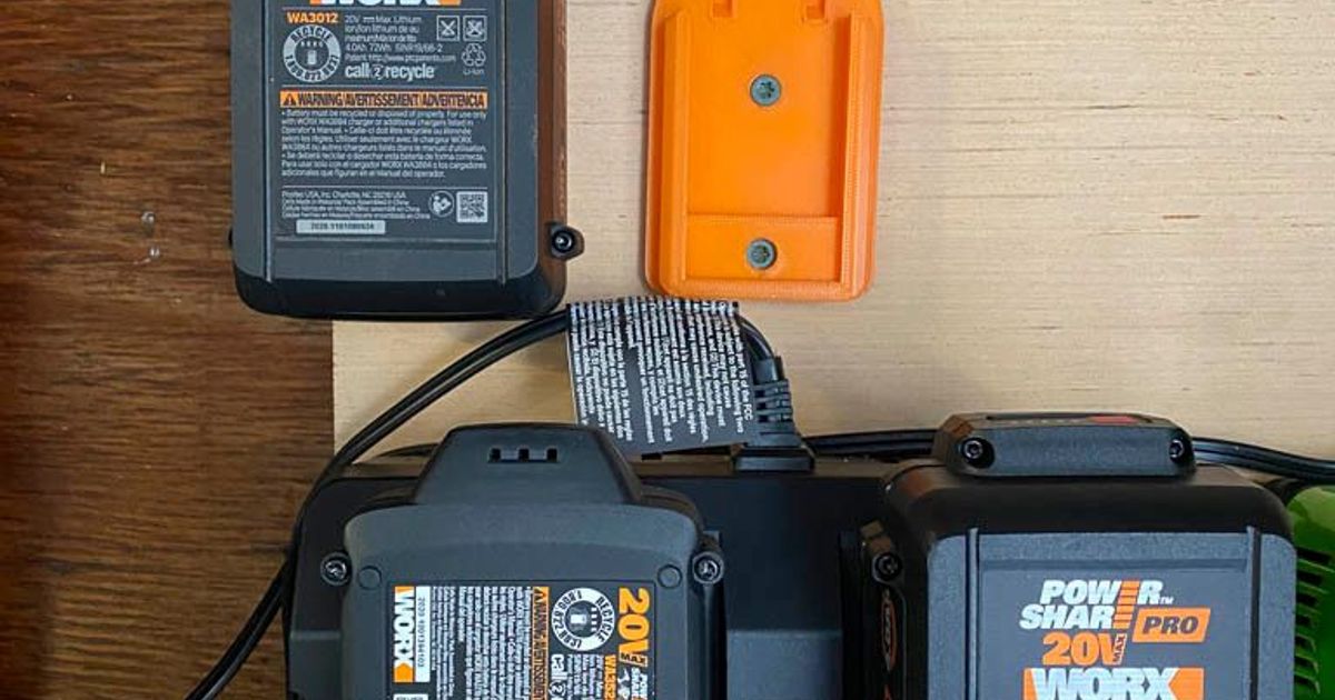 Worx PowerShare Battery Mount by holmes4 | Download free STL model ...