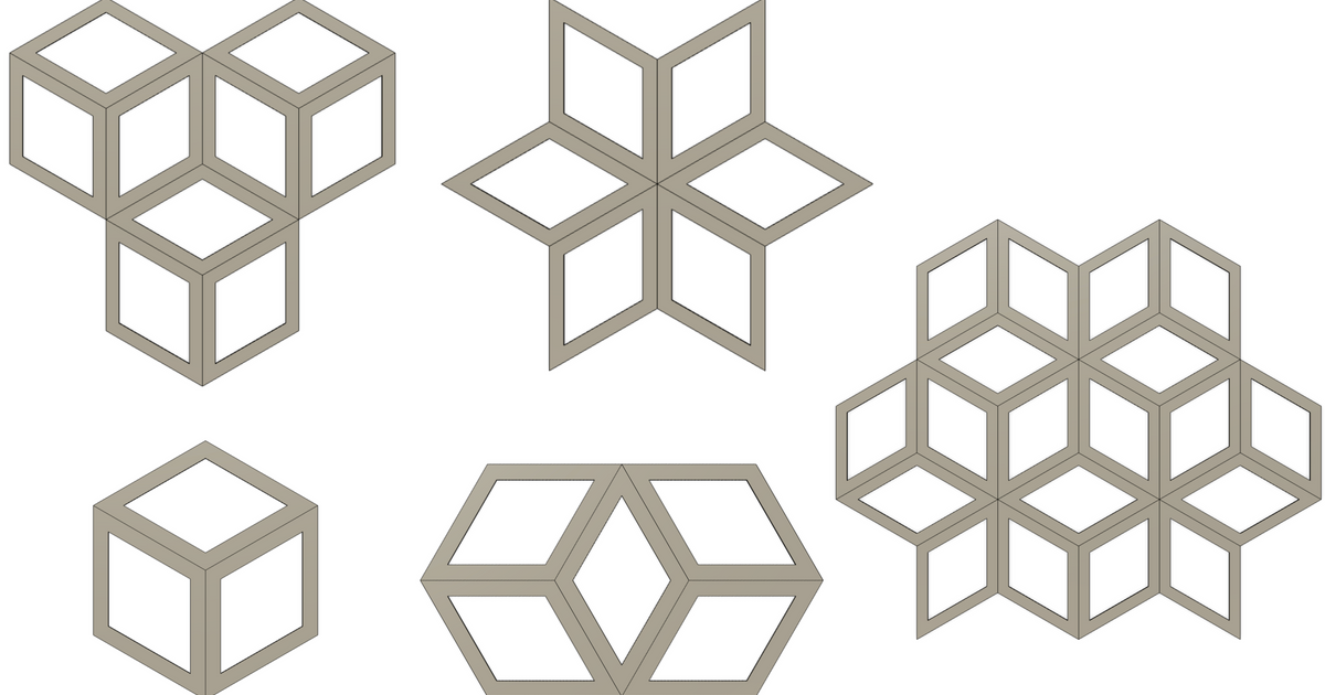 Rhombus Tessellation Cube? Flower? Mask? by Alex | Download free STL ...