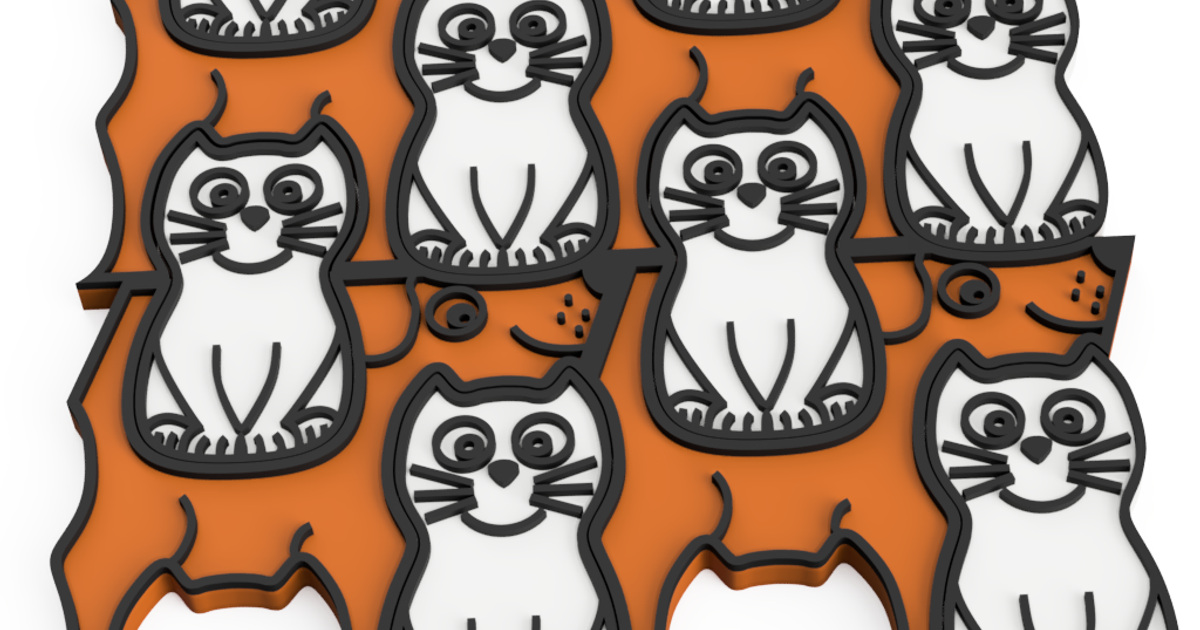 Tessellating Cats and Dog by djedje_zr7 | Download free STL model ...