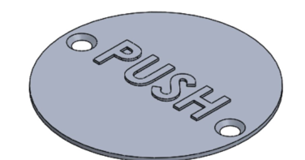 Door Push Plate Sign by BreakfastDeluxe | Download free STL model ...