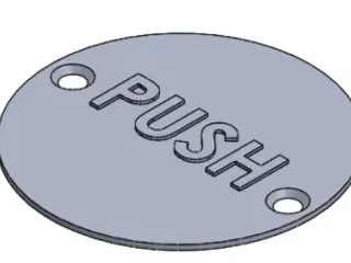 Door Push Plate Sign by BreakfastDeluxe | Download free STL model ...
