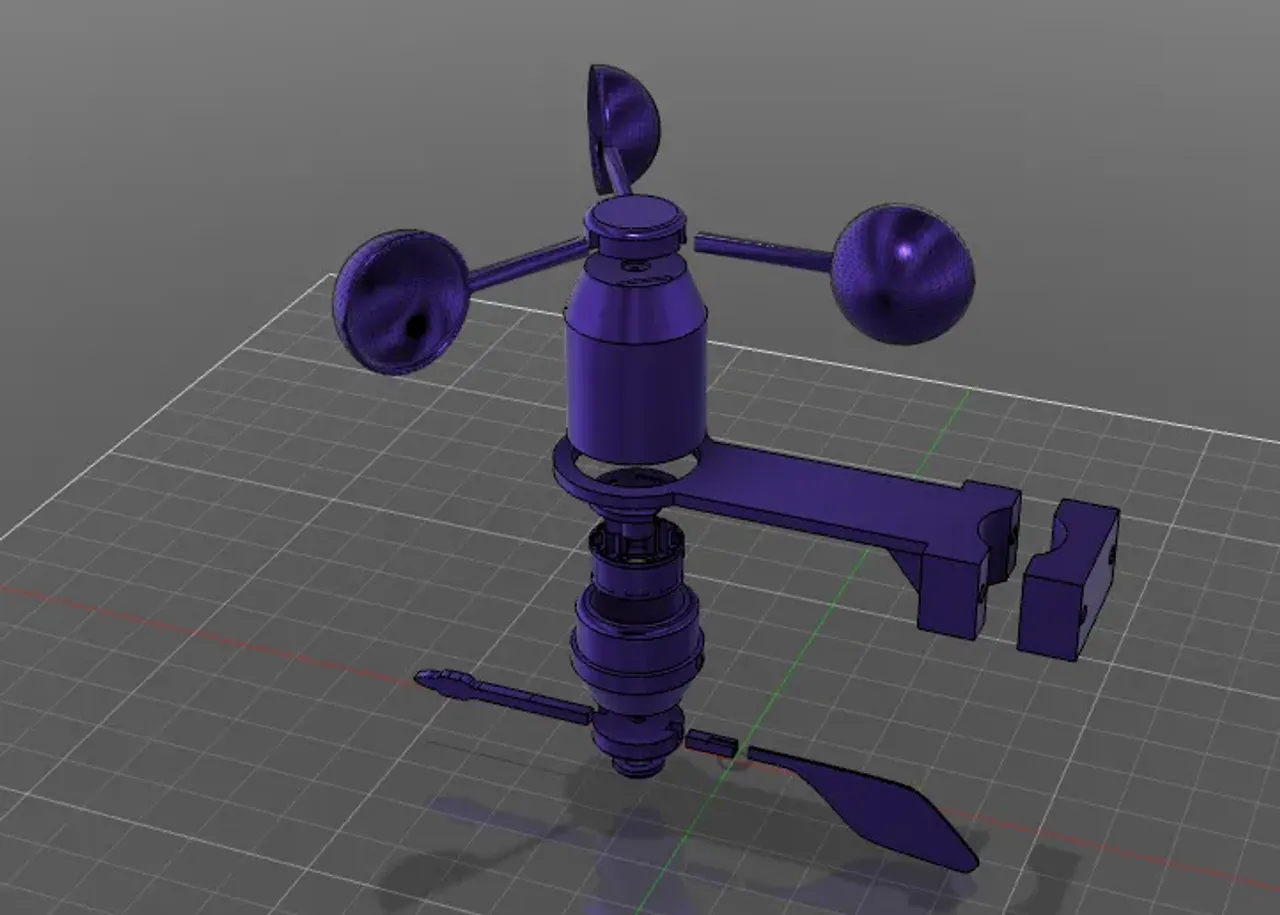 Meteo station parts (wind speed and direction sensor) by SQ9MDD ...