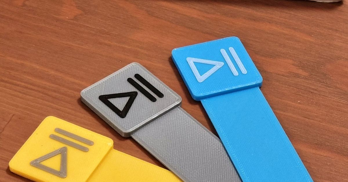 Pause Play bookmark by LironM | Download free STL model | Printables.com